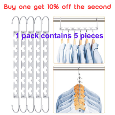 5PC Space Saver Hangers Clothes Coat Wardrobe Magic Metal Closet Saving Wonder | eBay UK