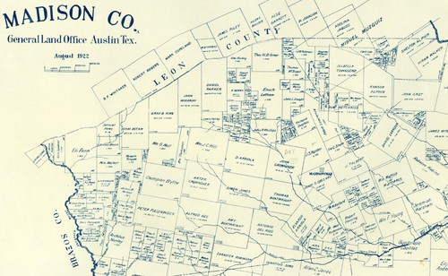 Old Madison County Texas Land Office Owner Map Madisonville Midway ...