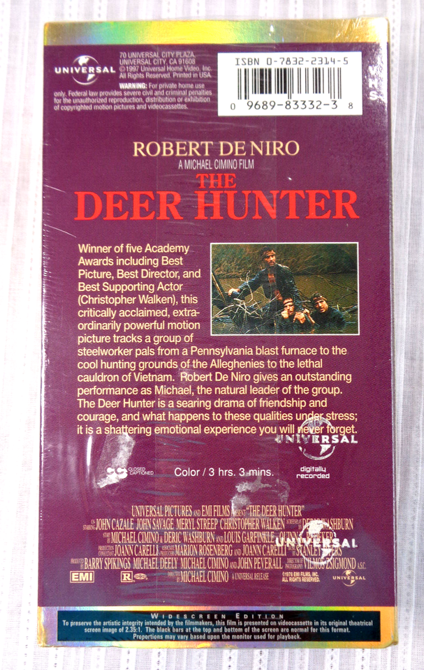 The Deer Hunter (VHS, 1997, 2-Tape Set, Widescreen) SEALED NEW ...