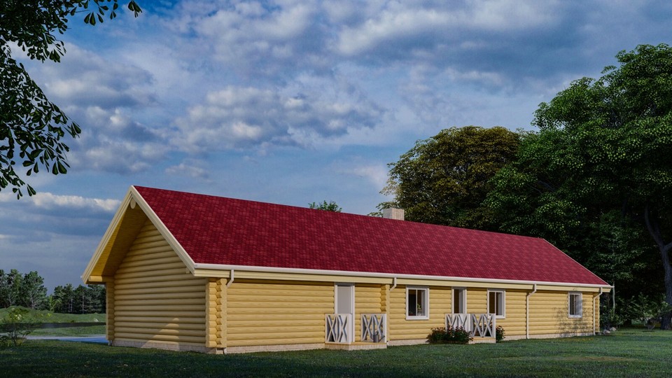 LOG CABIN HOME shell kit logs 1368 sq.ft , 1940 with garage | eBay