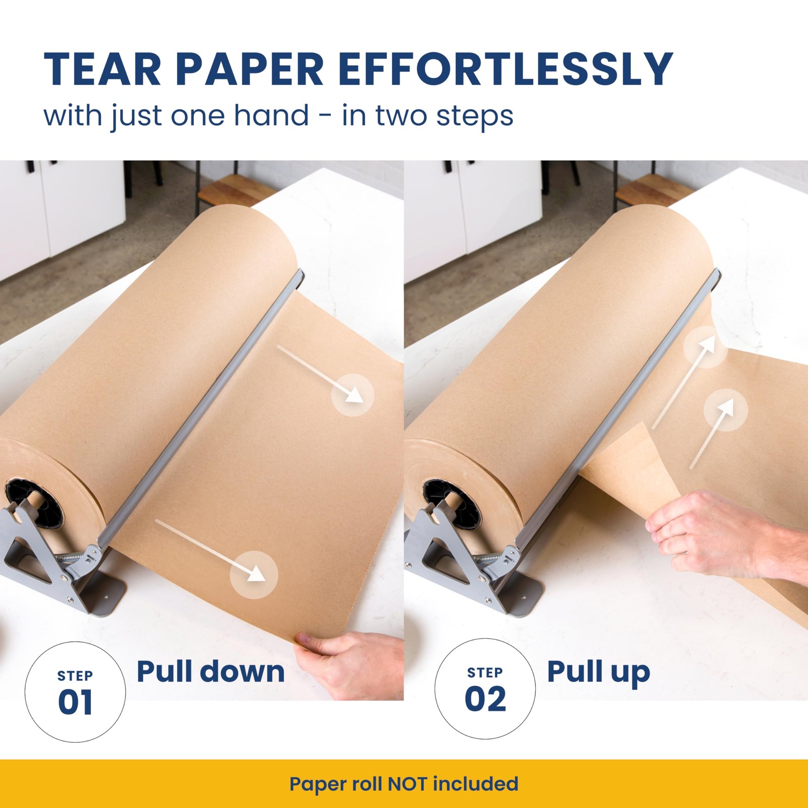 DIY Crew 24" Paper Roll Dispenser Cutter - Wall Mount, Heavy-Duty Kraft ...