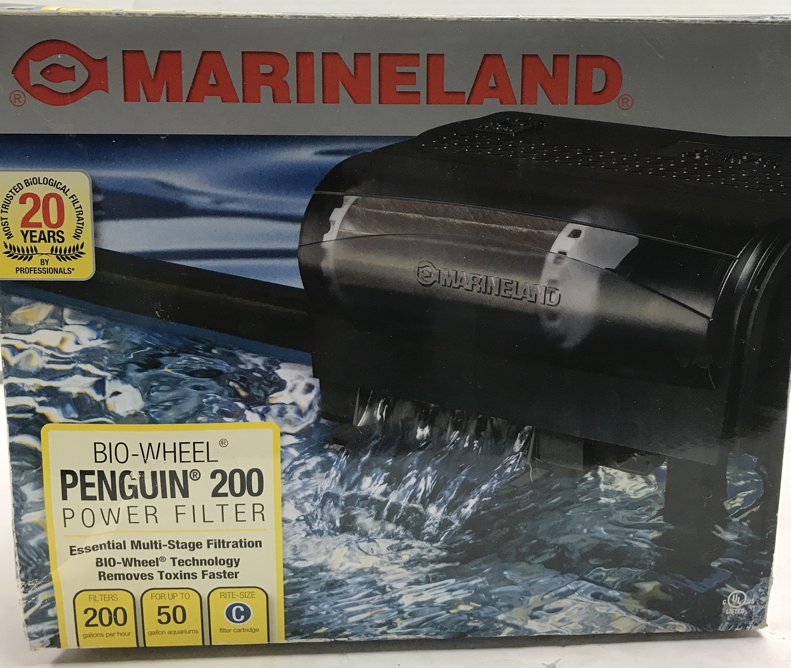 MarineLand Penguin 200 BIO-Wheel Power Filter 30-50 Gallon, 200 GPH ...