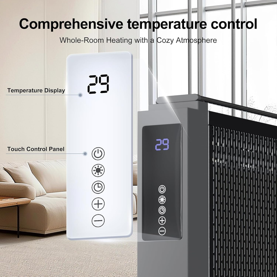 Electric Mica Infrared Space Heater Indoor Use,1500W Large Room Heater ...