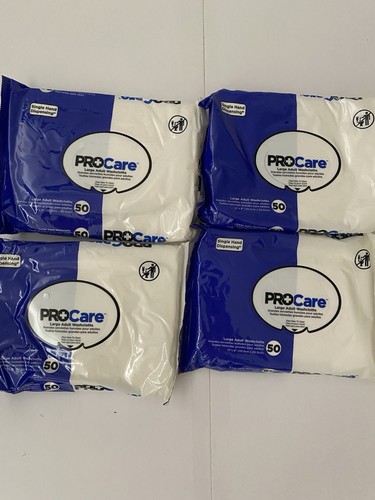 4 Packs ProCare Disposable Adult Rinse Free Washcloths Wipes | eBay