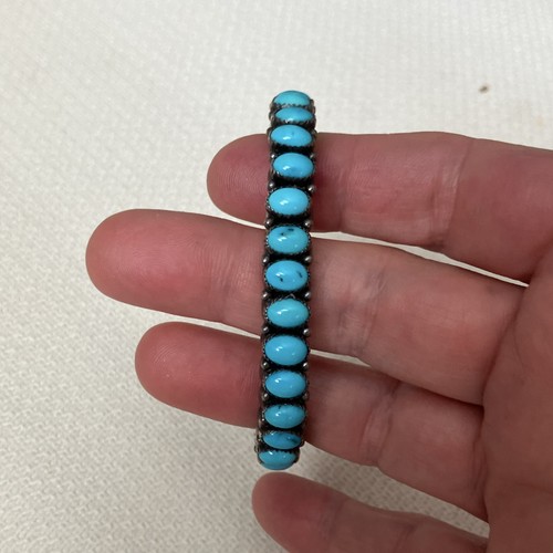 Native American classic 1960's multiple oval turquoise needlepoint cuff ...