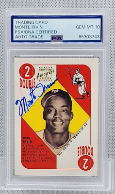 PSA DNA GEM MT 10 1997 Topps Stars Rookie Reprints Auto Monte Irvin #6 ...