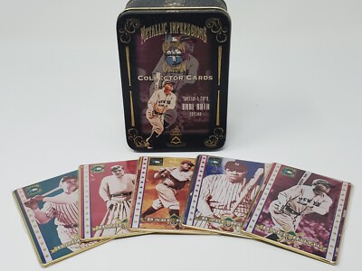 Babe Ruth, Metallic Impressions 5 ALL METAL COLLECTOR CARDS w/ Tin BUF ...
