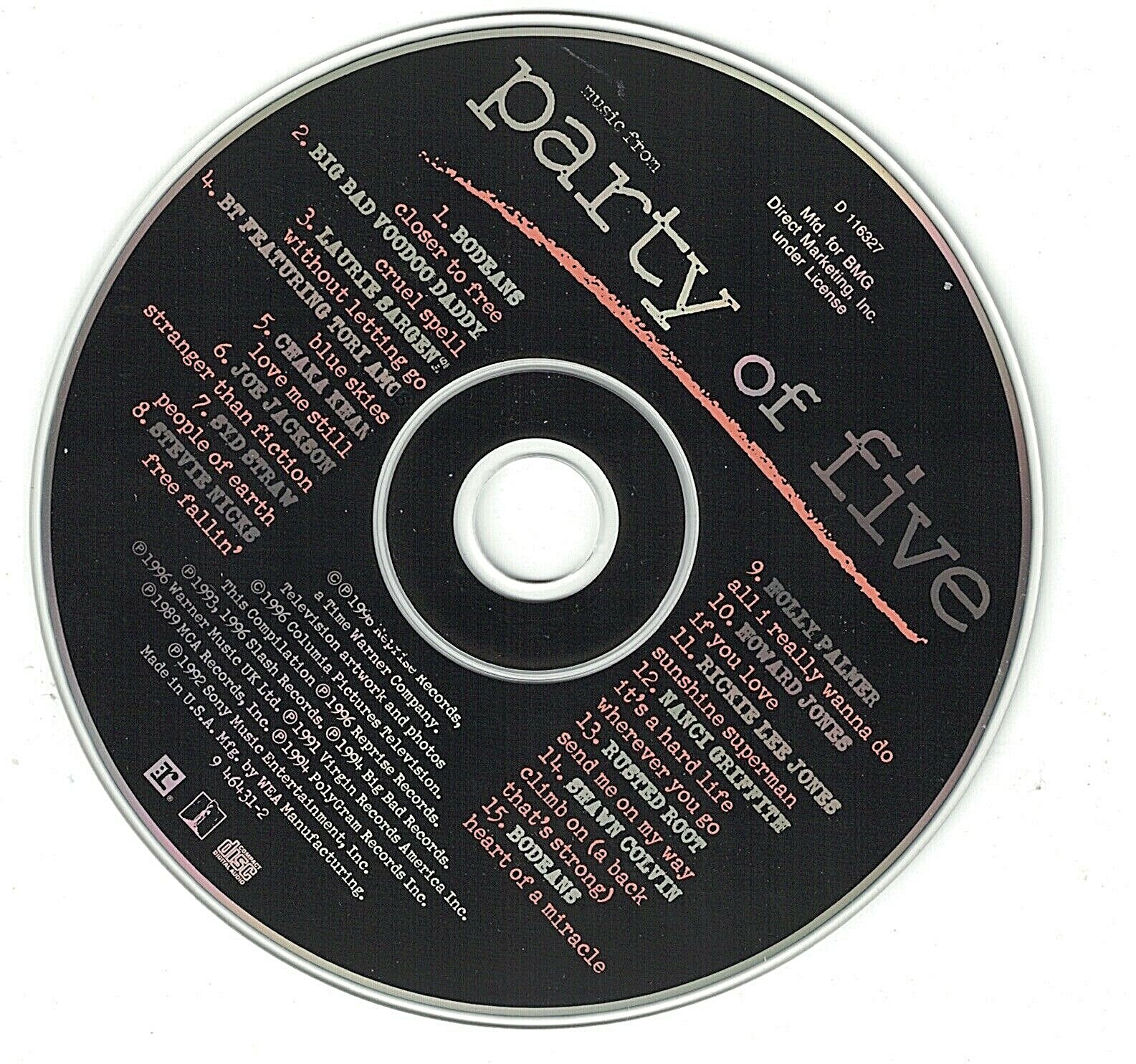 Party of Five Music TV Soundtrack CD Bodeans Stevie Nicks Rusted Root ...