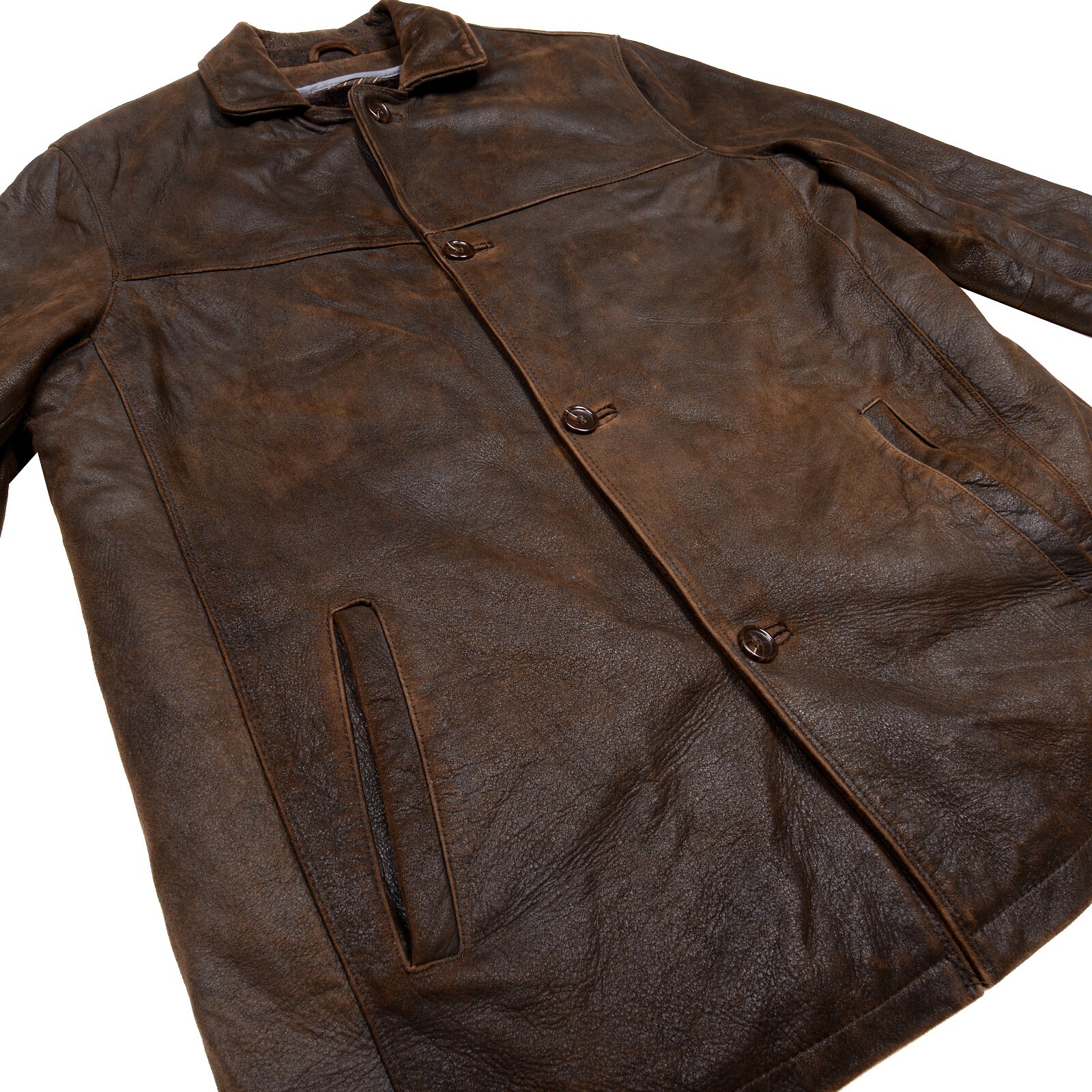 Wilda Lambskin Leather Jacket w/ Lining Brown Men's S… - Gem