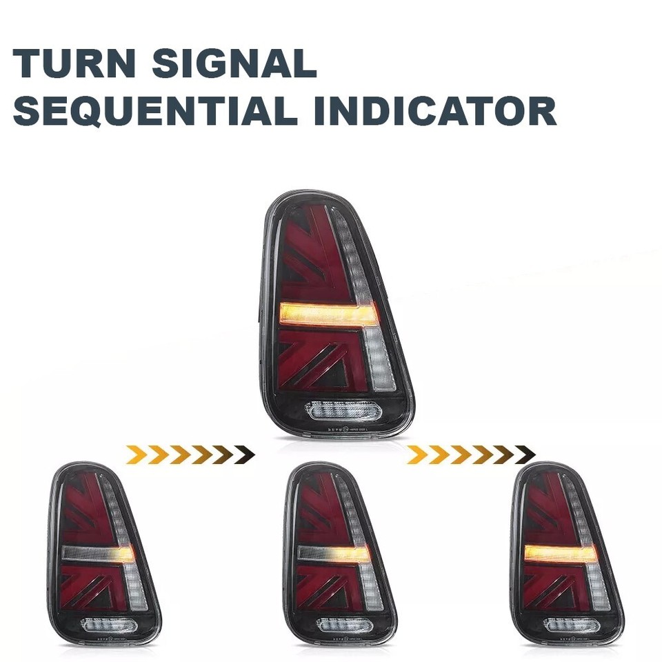 FOR MINI COOPER S R50 R52 R53 UNION JACK TAIL LIGHTS LAMP W/ANIMATION ...