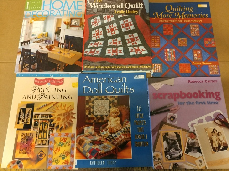 Lot of 10 Hobby Craft Design Home Decorating Quilt Knit Sewing Books ...