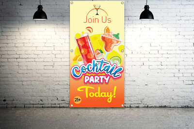 COCKTAIL PARTY Generic Vinyl Banner Sign Join Us Today Invite Display ...