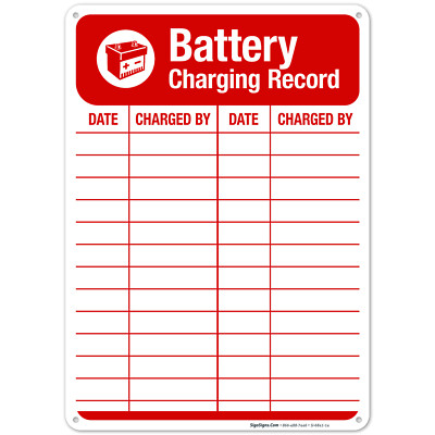 Battery Charging Record Sign, | eBay