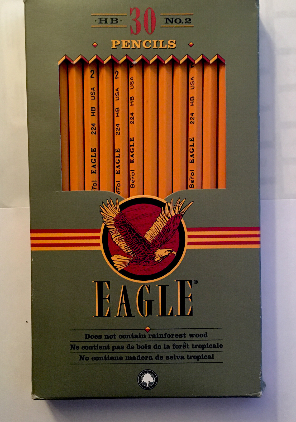Vtg 1993 Berol Eagle HB No. 2 Pencils New Unsharpened Pack Of 29 USA | eBay