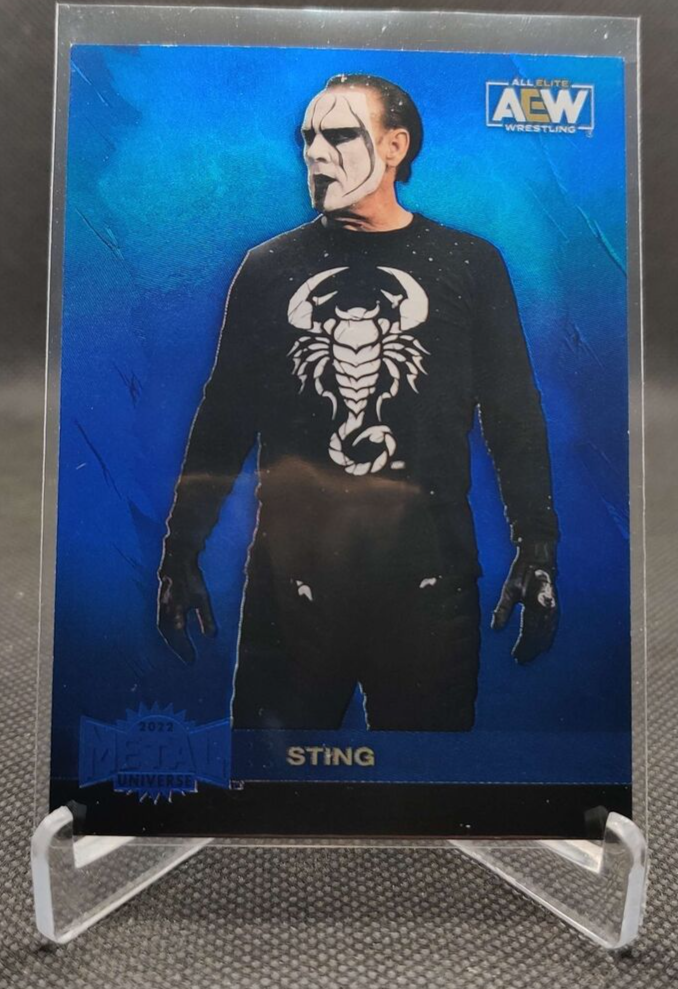 2022 Skybox Metal Universe AEW Blue Spectrum #62 Sting wrestling card ...