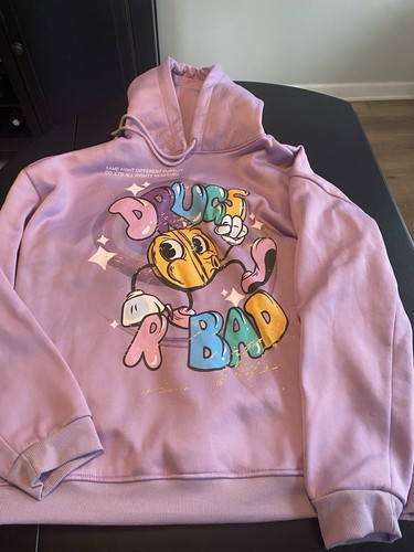 “Drugs r bad” Lavender Hoodie Size Large unisex | eBay