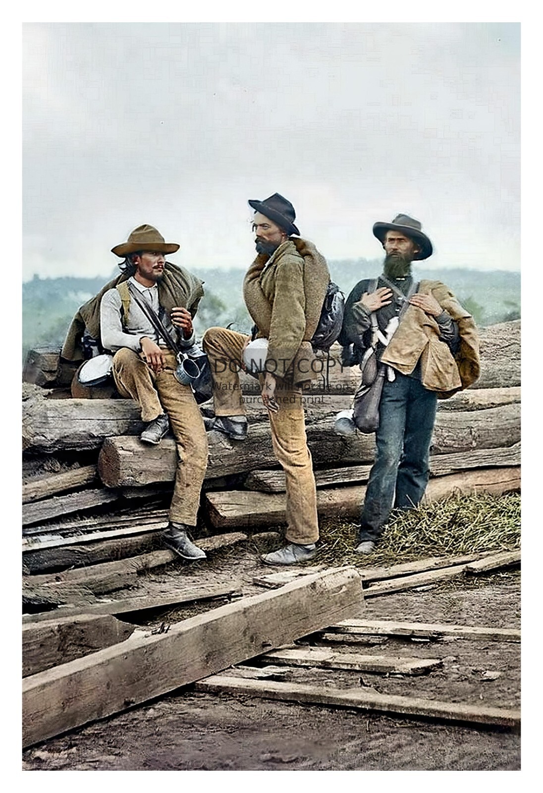 CONFEDERATE SOLDIERS PRISONERS OF BATTLE OF GETTYSBURG 4X6 COLORIZED ...