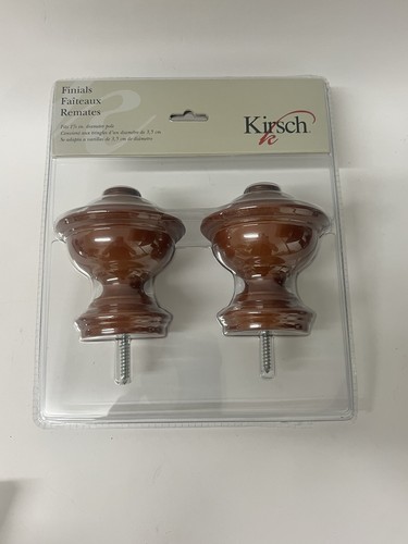 Kirsch Brown Decorative Finials – Fits 1 3/8” Curtain Rods – Set of 2 ...
