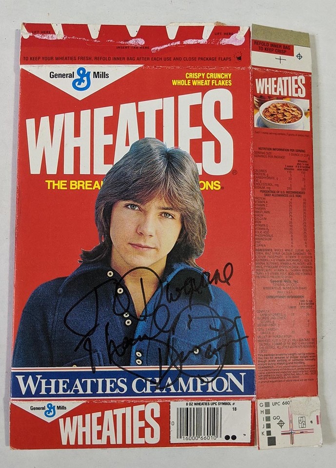 David Cassidy Autograph signed Wheaties Cereal Box 1994 | eBay