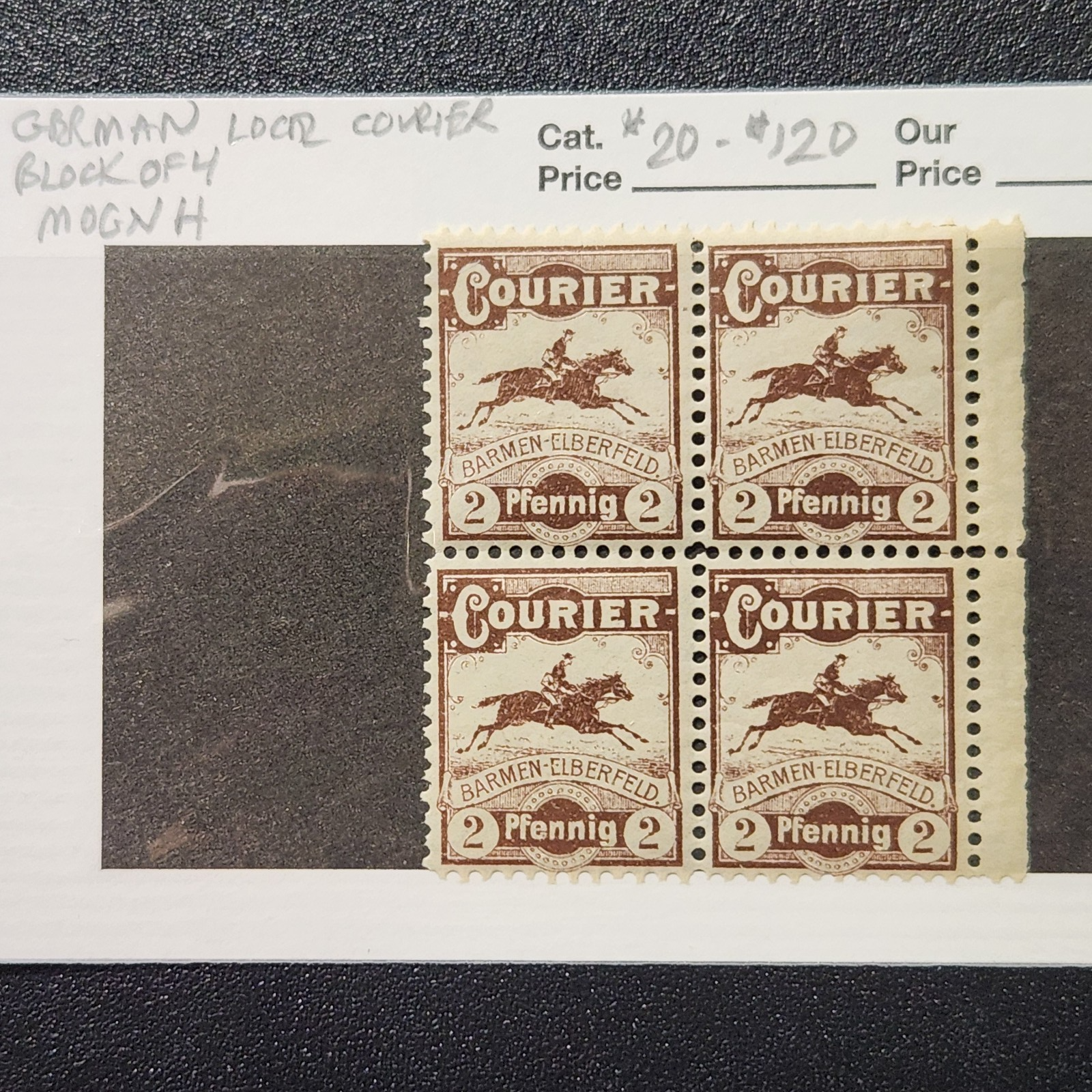 Germany Local Courier Block of 4 MOGNH 1880-99 - CV $20-$120 - Lot ...