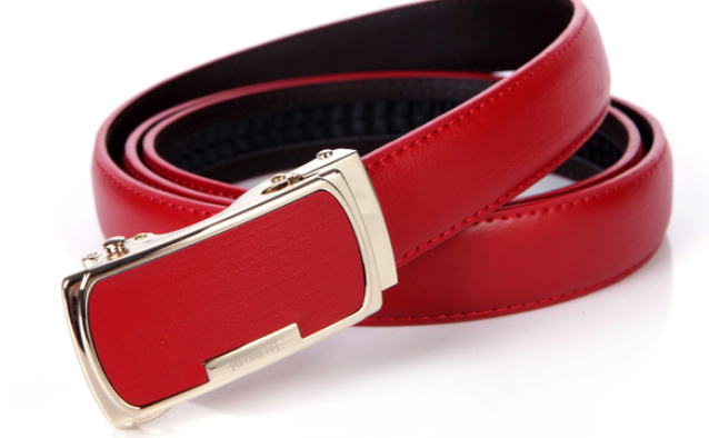Septwolves women waist belt genuine cow leather Auto lock Buckle red ...