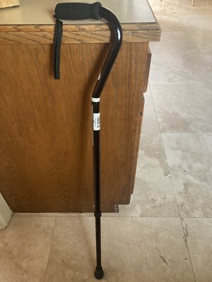 Walgreens Offset Handle Aluminum Adjustable Walking Cane Black | eBay