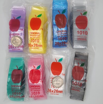 Original Apple Brand Baggies 1"X1" 1010 Mini Zip (1000) Per Bundle Mix ...