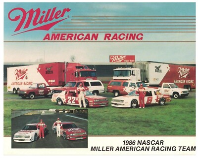 Miller Beer 1986 Racing Team 8 x 10 Photo NASCAR Bobby Allison Bobby ...