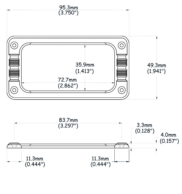 Pickup Ring Surround "Bezel" for Gretsch Filtertron Pickup CLEAR ...