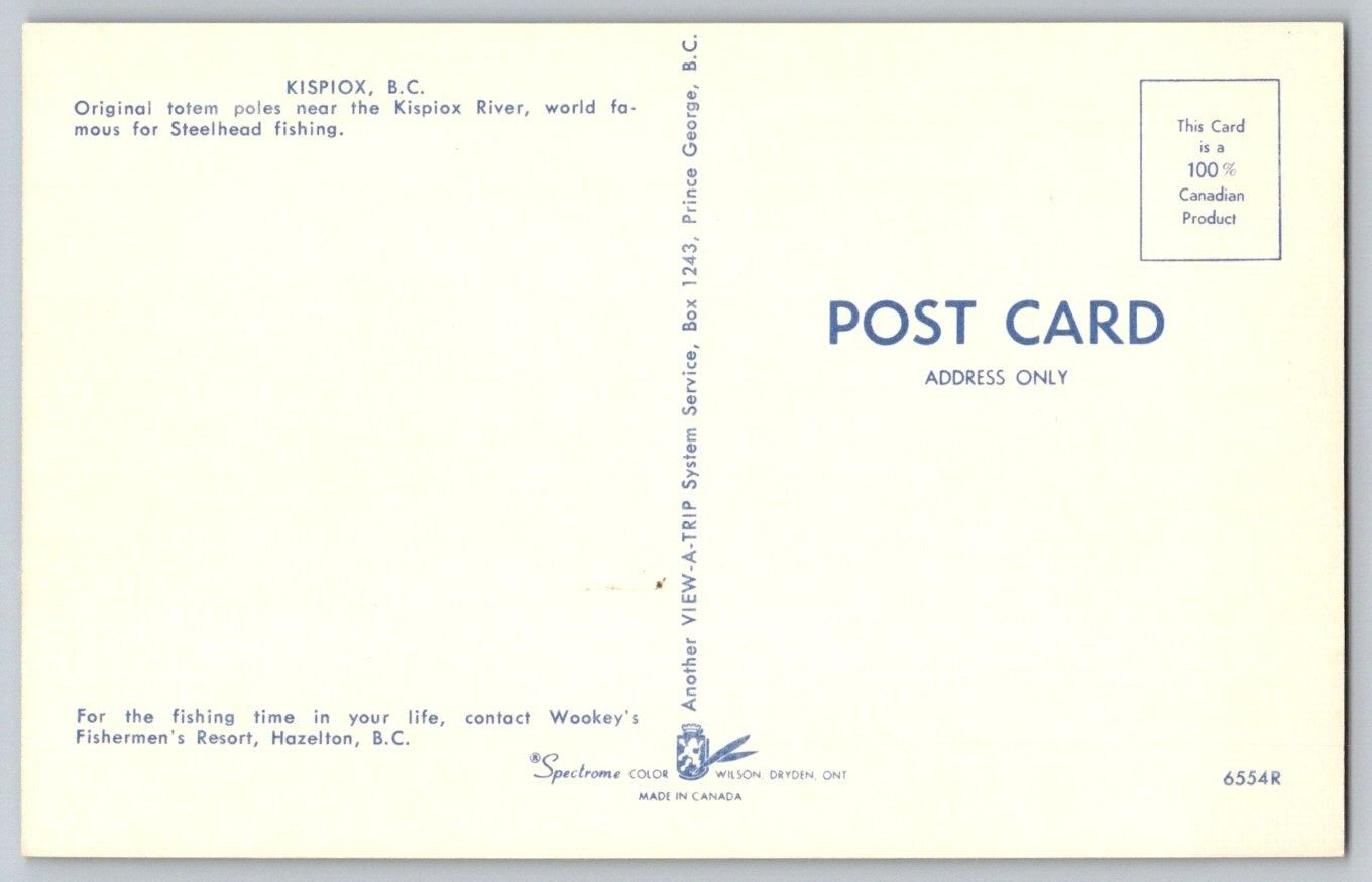 Postcard~ Original Totem Poles~ Indigenous Art~ Kispiox, BC, Canada | eBay