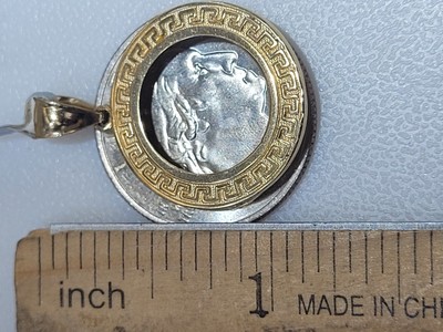 solid 14k gold 2.5 pesos Coin Frame pendant Mexican bezel | eBay