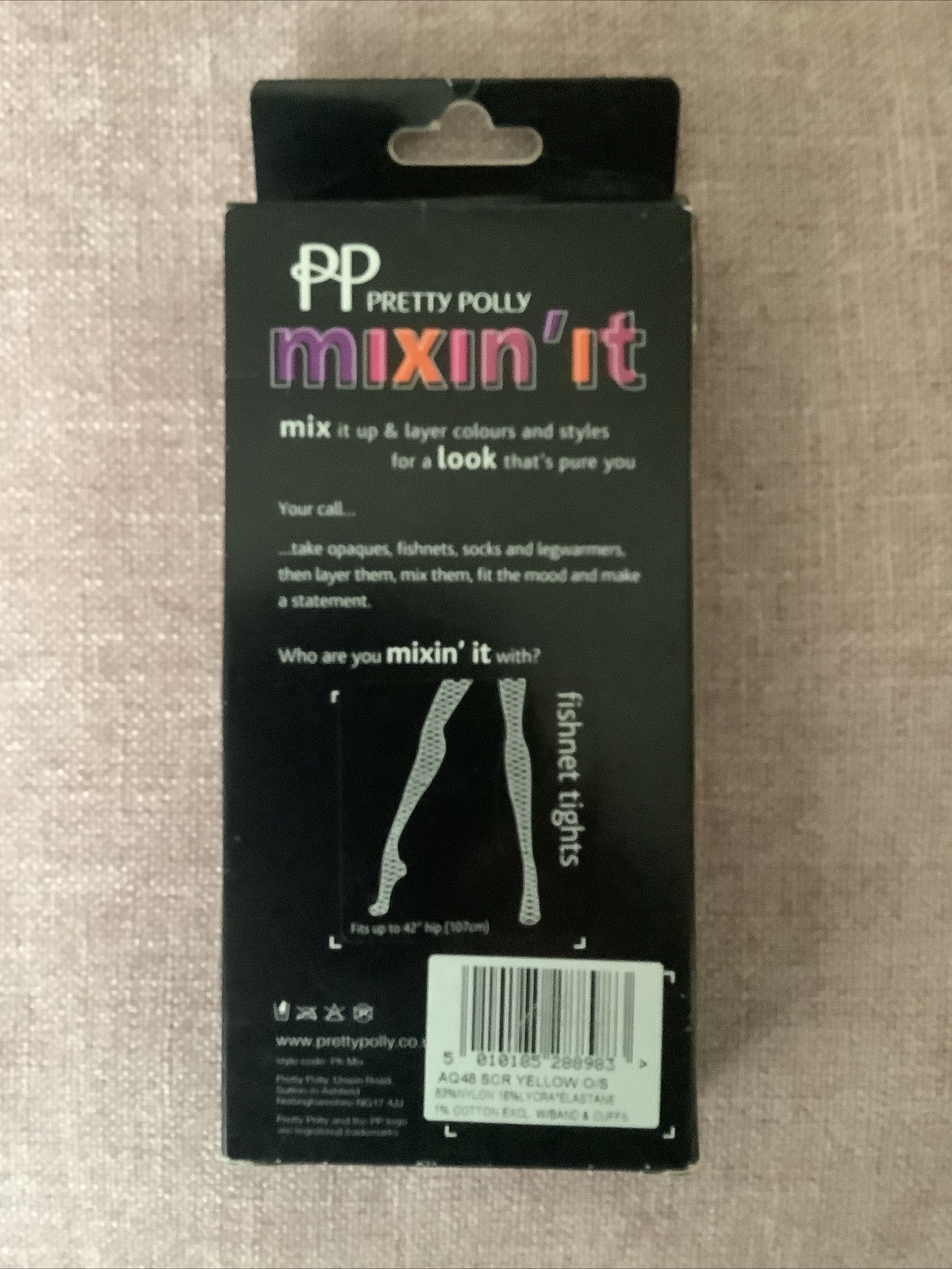 Rare Retro Pretty Polly Mixin It Funky Fishnet Pantyhose Tights Bright ...