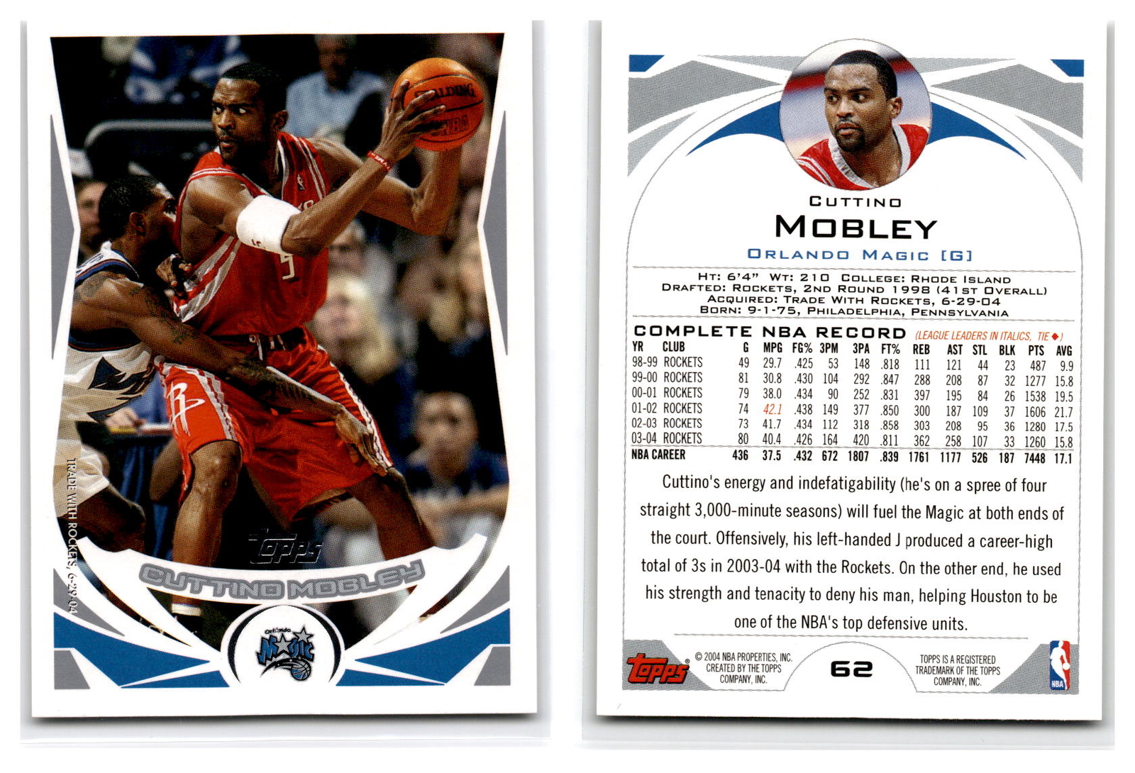 2004-05 Topps #62 Cuttino Mobley - Orlando Magic | eBay