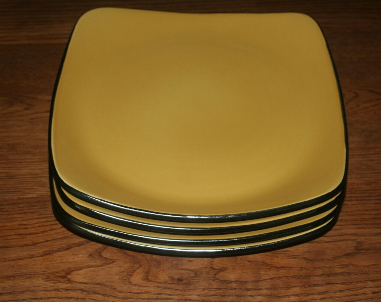 Corelle Hearthstone Tumeric Yellow Set Of 4 Square Dinner Plates 11 1/2 ...