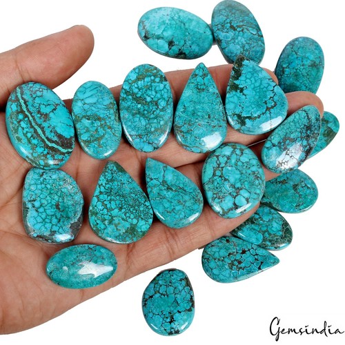 740 Ct/19 Pcs Natural Blue Green Turquoise Spider Web Design Wholesale ...