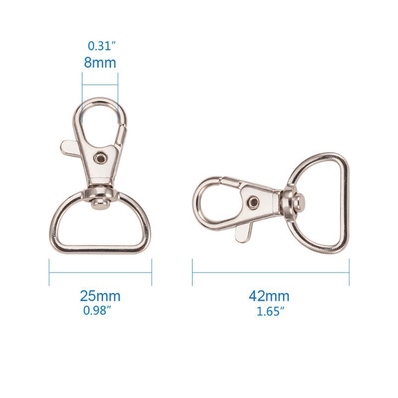 20Pieces 360° Hooks for Key Chain D Ring Keychain for Childr | eBay