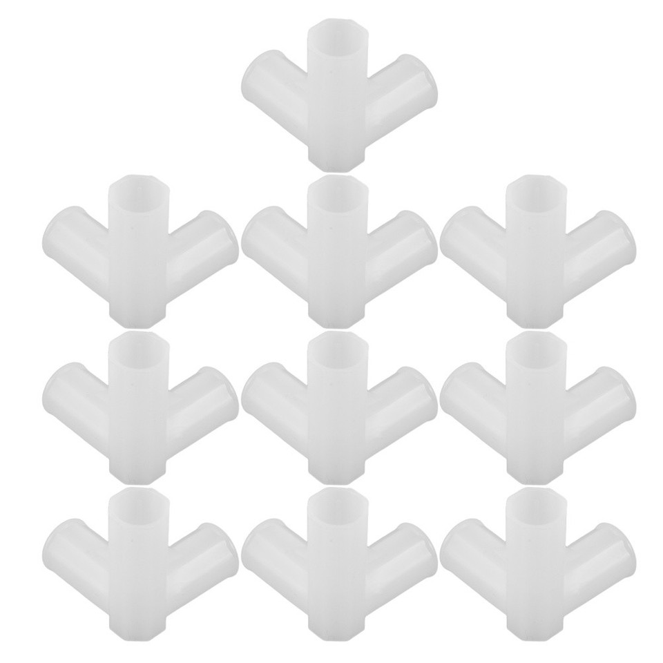10pcs Closet Rod Tee Joint - Plastic Connector Pipe Fitting for 12mm ...