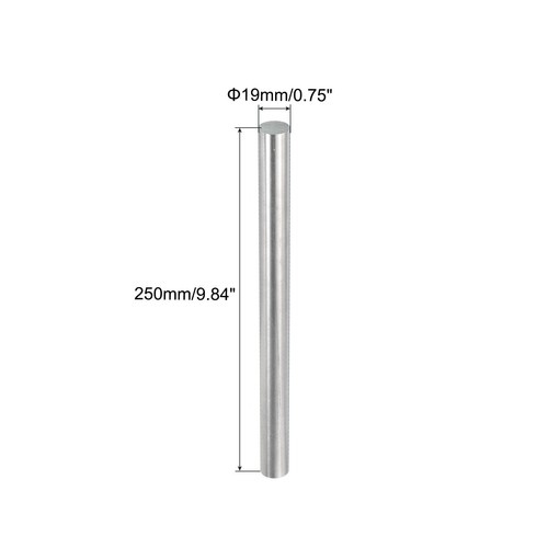 2pcs Stainless Steel Round Rods Solid Shaft Rods 19mm x 250mm for DIY ...
