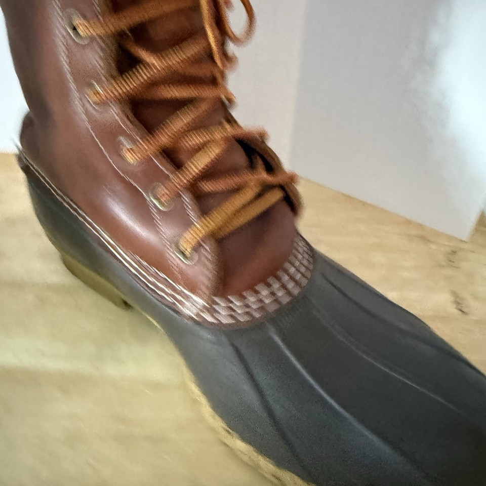L.L. Bean Men's Bean Boots, 10" Shearling-Lined Tumbled Leather Size 8 ...