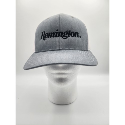 Remington gray white trucker mesh ball cap hat | eBay