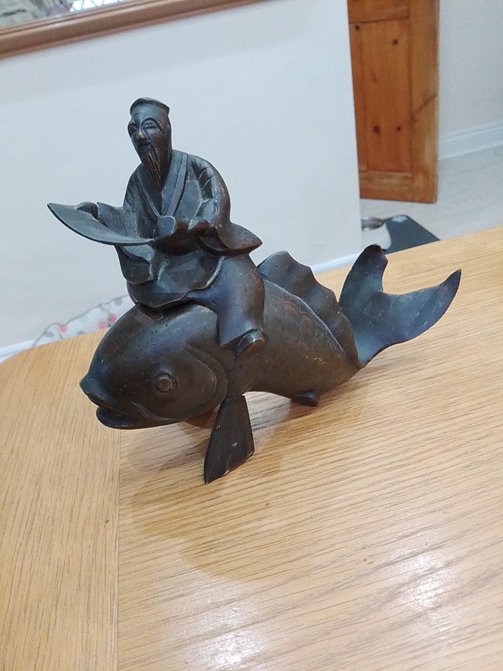 VINTAGE JAPANESE BRONZE LARGE CARP FISH INCENSE BURNER? RARE | eBay UK