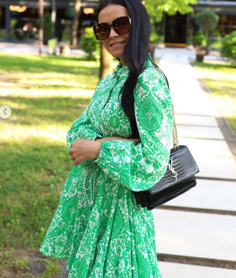 ZARA GREEN PAISLEY FLORAL PRINT MINI SHIRT DRESS VOLUMINOUS SKATER ...