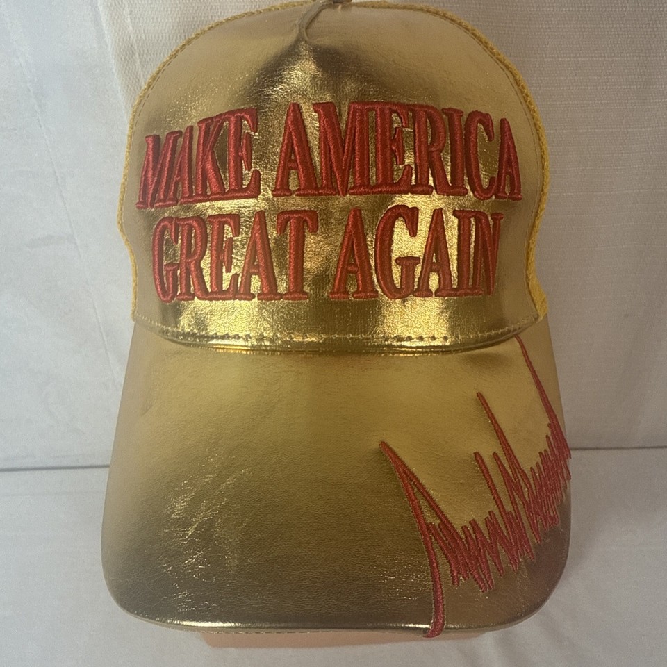 Trump 2024 Golden MAGA Hat - Make America Great Again Embroidered Cap ...