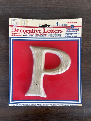 Vintage 4" Decorative Letters,Gerber ,Wood Grain, P | eBay