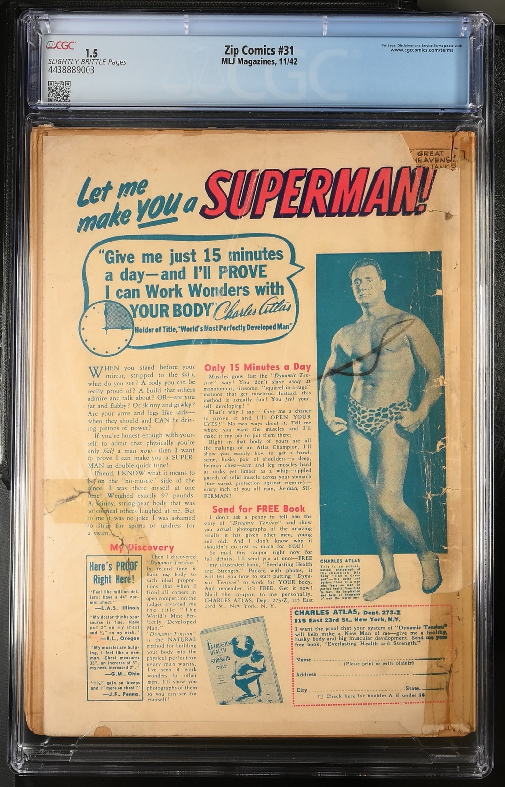 Zip Comics #31 CGC FA/GD 1.5 WWII Nazi and Japanese War Cover! Archie 1942 | eBay