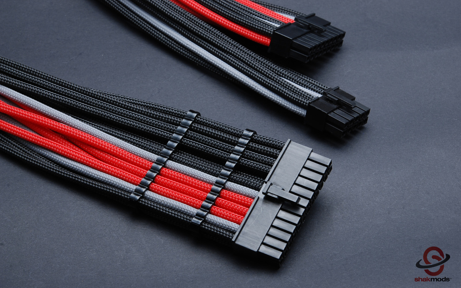24pin Red Black Sleeved PSU Cable EVGA Silverstone CoolerMaster ...