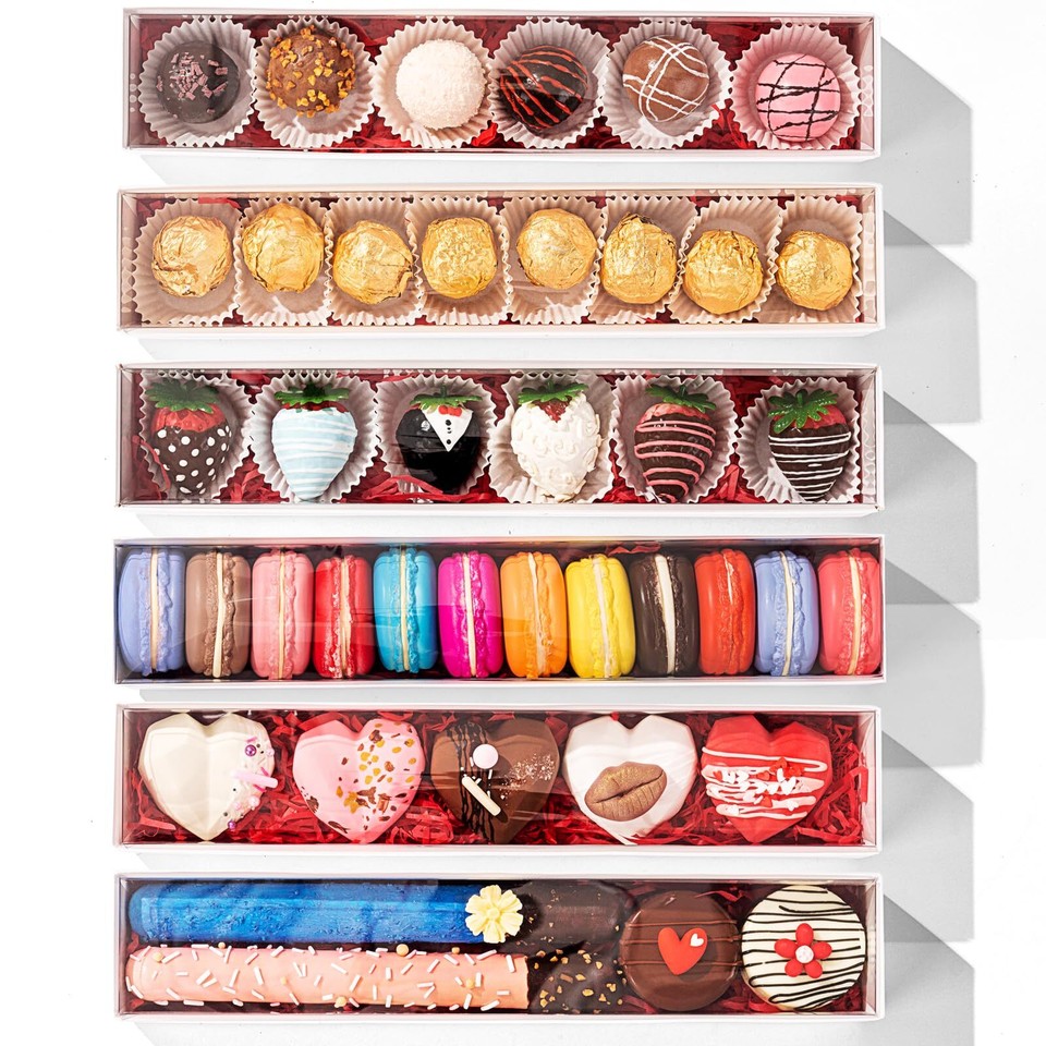 24pcs 12x2.2x2 Inch White Minimalist Rectangular Bakery Boxes Dessert ...