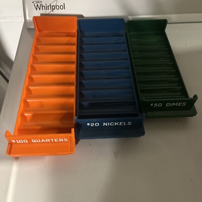 Bank Money Coin Tray Dime Quarter Nickel Banker Roll Holder Storage ...