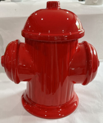 Red Ceramic Fire Hydrant Cookie Jar / USA CJ50 Cracked | eBay