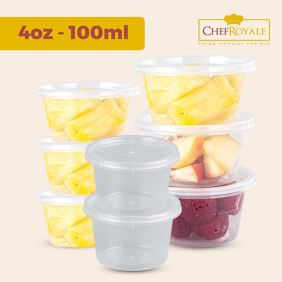 Reusable Sauce Pots with Lids Deli Pots Plastic Sauce Pots Size 2oz ...